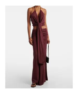 AYA MUSE Kaima Draped Jersey Crop Top