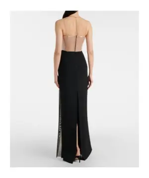 David Koma Sequined Paneled Bustier Gown