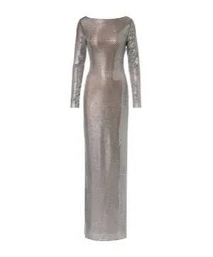 SELF-PORTRAIT Embellished Maxi Dress - Gray