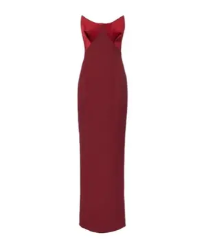 SAFIYAA LONDON Drew Crêpe Corset Gown - Red