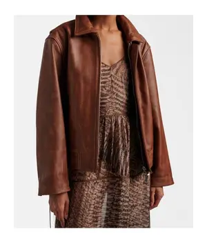 JACQUES WEI Long-sleeved Leather Jacket