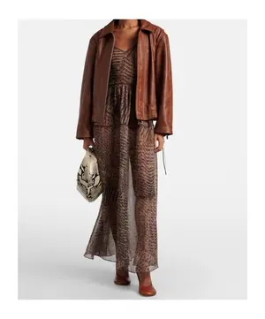 JACQUES WEI Long-sleeved Leather Jacket
