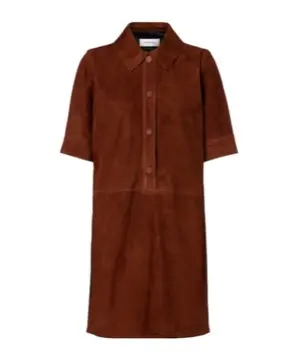 YVES SALOMON Suede Polo Dress