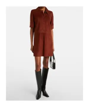 YVES SALOMON Suede Polo Dress