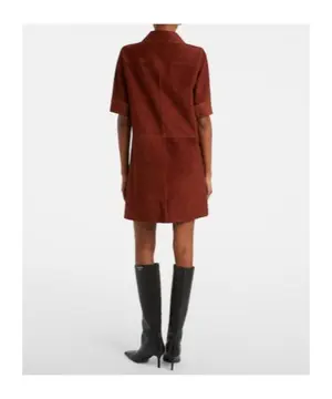 YVES SALOMON Suede Polo Dress