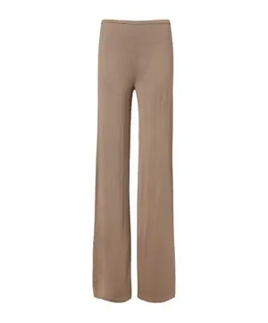 AYA MUSE Esme Silk-blend Straight Pants - Brown