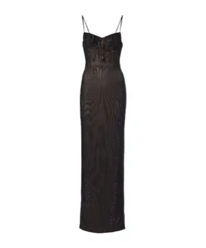 AREA Crystal-embellished Gown - Black