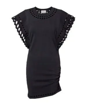 Isabel Marant Étoile Orlane Embroidered Cotton Minidress - Black