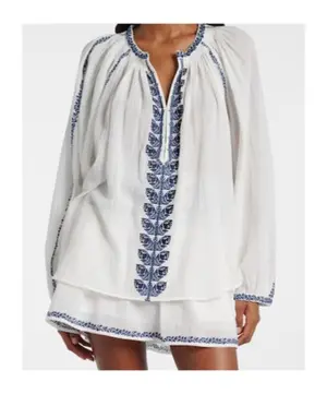 Isabel Marant Étoile Embroidered Cotton Blouse
