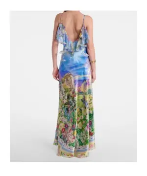Camilla Printed Silk Slip Dress
