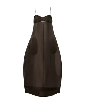 RÓHE Silk Organza Midi Dress - Black