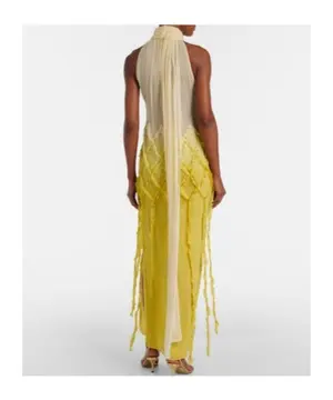 Blumarine Embellished Crepon Maxi Dress