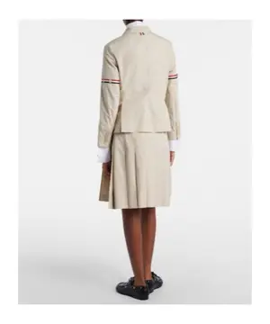 Thom Browne Pleated Cotton Twill Miniskirt
