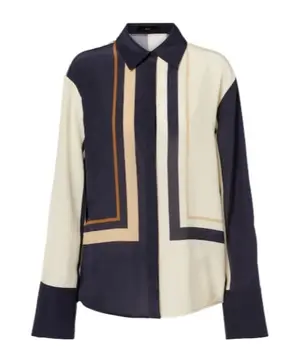 SIR. Printed Silk Shirt - Black