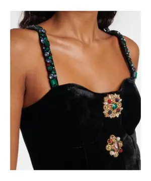 Balmain Embellished Velvet Minidress