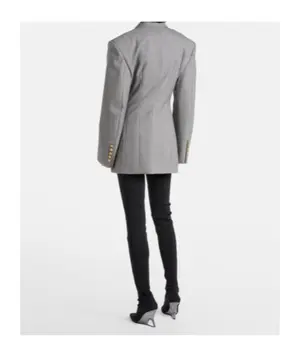 Balmain Draped Virgin Wool Blazer Dress