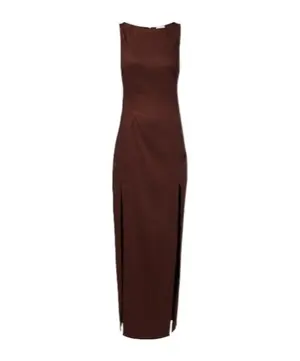 Staud Costa Linen-blend Maxi Dress - Brown
