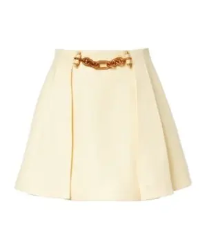 Balmain Chain-detail Pleated Miniskirt - Nude