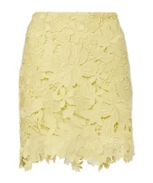 Sportmax Bora Floral Lace Miniskirt - Yellow