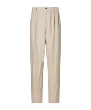 Giorgio Armani Pinstripe Linen Wide-leg Pants - Nude