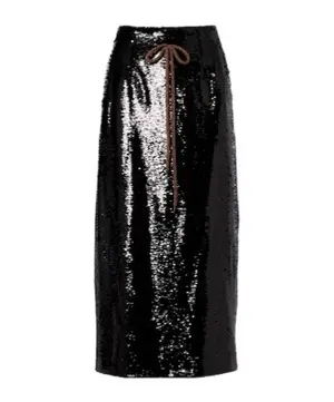 Simone Rocha Sequined Pencil Skirt - Black