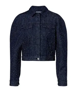 Jacquemus Embroidered Denim Jacket - Black