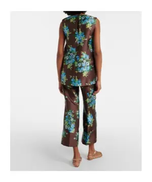 ALEMAIS Floral Satin Bootcut Pants