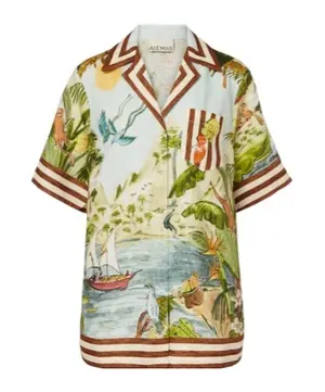 ALEMAIS Printed Linen Shirt - Multicolor