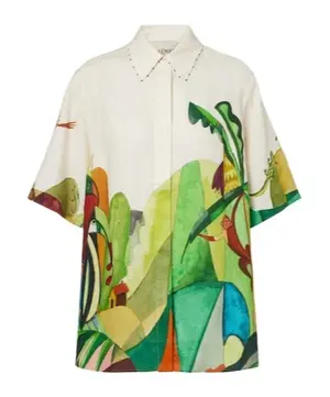 ALEMAIS X Mokshini Printed Short-sleeve Shirt - Green
