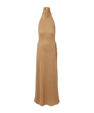 Oseree Lumière Ring Turtleneck Dress - Brown