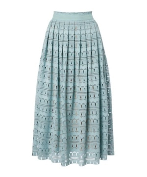 Elie Saab Pleated Maxi Skirt - Blue