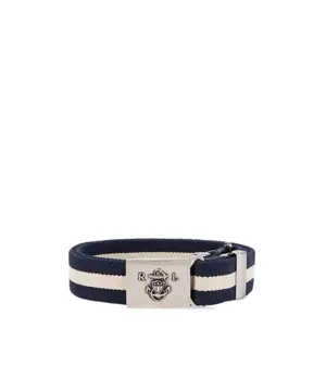 Ralph Lauren Striped Leather-trimmed Belt - Multicolor
