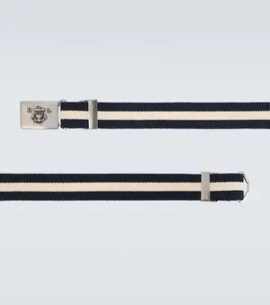 Ralph Lauren Striped Leather-trimmed Belt