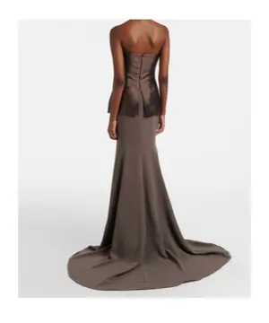 Solace Alia Strapless Satin Crepe Dress