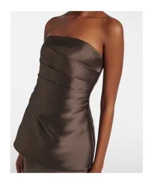 Solace Alia Strapless Satin Crepe Dress