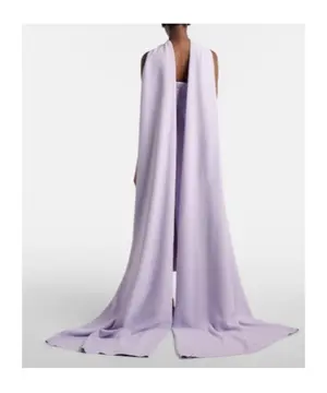 Solace London Strapless Midi Dress With Scarf Detail And Cape