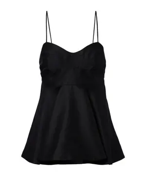 RÓHE Wool And Silk Blend Ruffled Camisole - Black