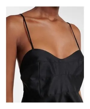 RÓHE Wool And Silk Blend Ruffled Camisole - Black