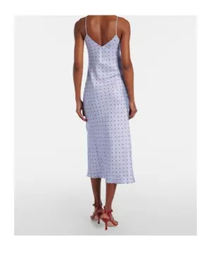 RODARTE Floral Appliqué Printed Silk Slip Dress