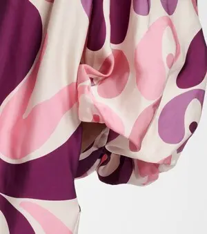 ADRIANA DEGREAS Printed Satin Minidress