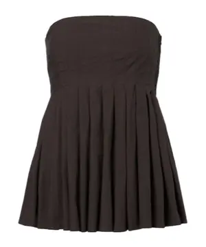 Proenza Schouler Pleated Peplum Cotton Top - Black
