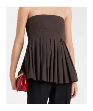 Proenza Schouler Pleated Peplum Cotton Top
