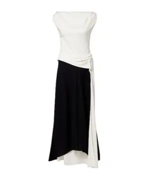 Proenza Schouler Daliah Draped Crêpe Satin Maxi Dress - Black