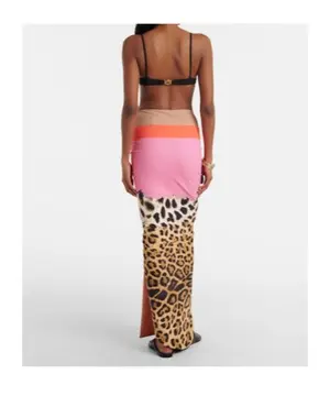Roberto Cavalli Leopard-print Asymmetric Maxi Skirt