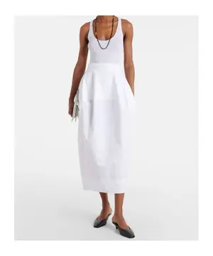 RÓHE Cotton Poplin Midi Skirt
