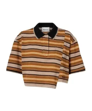 Isabel Marant Étoile Isalyne Striped Cotton Polo Shirt - Brown