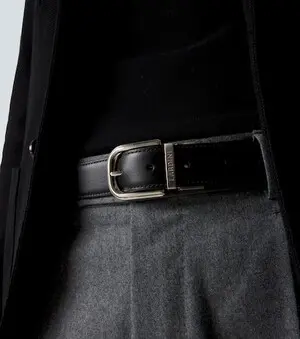 LARDINI Logo Leather Belt