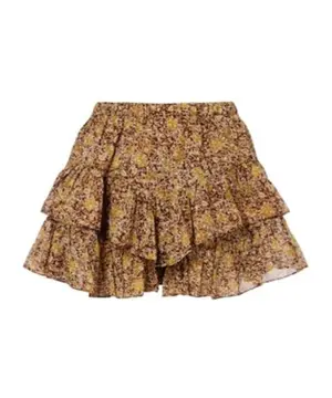 Isabel Marant Étoile Jocadia Floral Tiered Cotton Voile Shorts - Brown