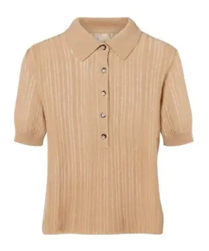 Jardin Des Orangers Ribbed-knit Cashmere Polo Shirt - Brown