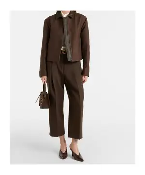 Vince Short Leather-trimmed Cotton Twill Jacket
